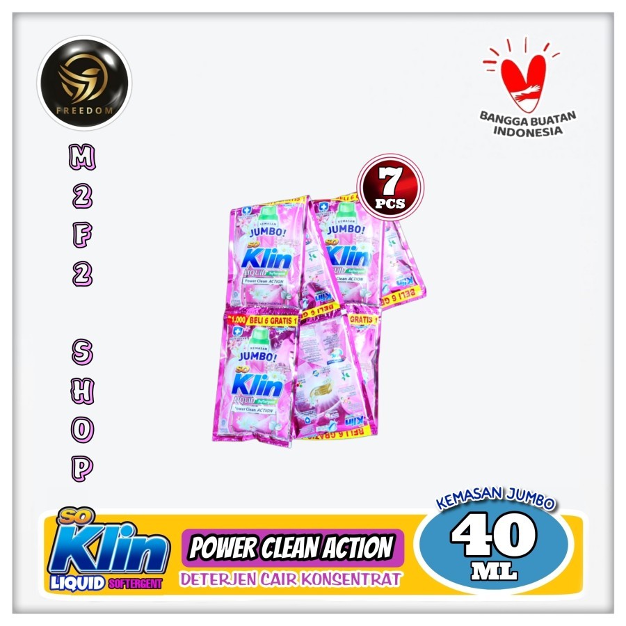 Jual So Klin Liquid Jumbo Power Clean Action Softergent Sachet - 40 ml ...