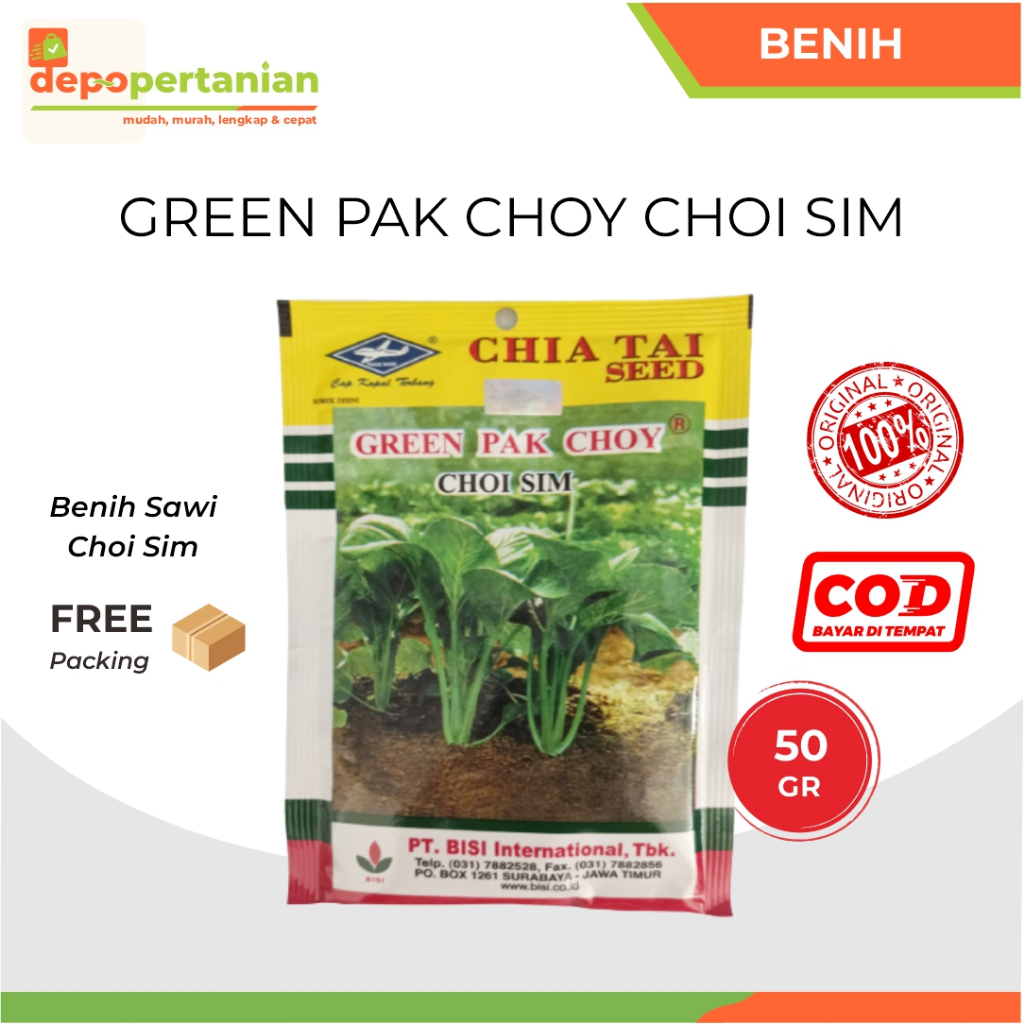 Jual Depo Pertanian - Benih Sawi Green Pak Choy Choi Sim 50 gram Bibit ...