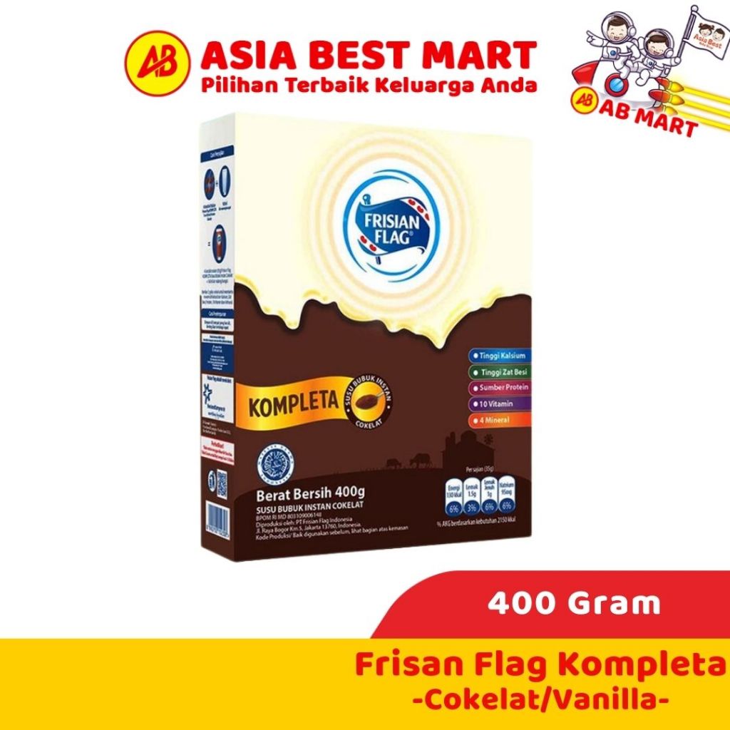 Jual Frisian Flag / Bendera Kompleta Cokelat Vanila 400 Gr Susu Bubuk ...