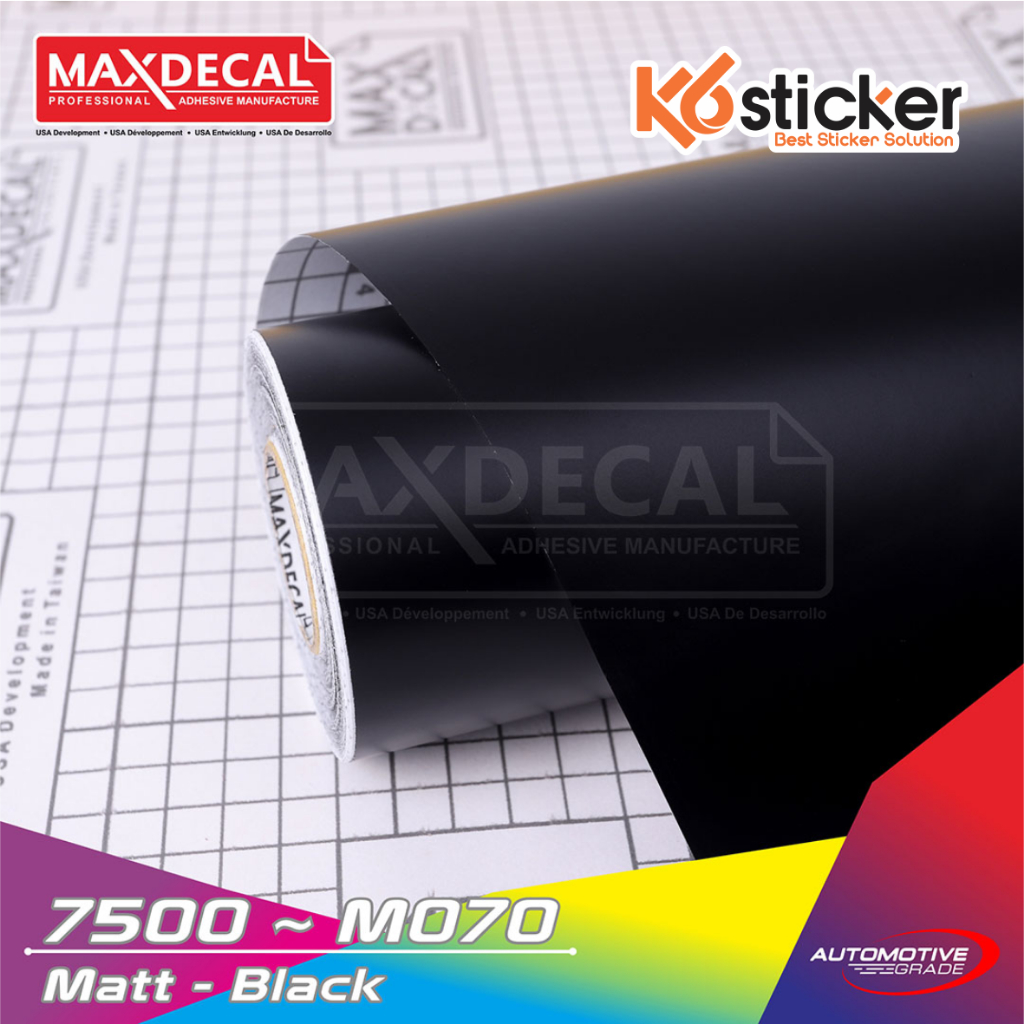 Jual Stiker Vinyl Matt black / Hitam dop / Hitam Buram L 45cm | Shopee ...