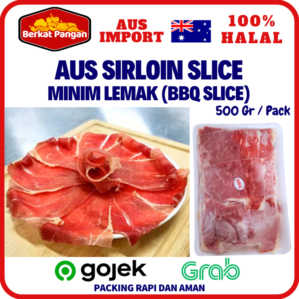 Jual AUS Sirloin Slice Daging BBQ Slice Sukiyaki Yakiniku Teriyaki ...