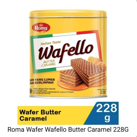 Jual Wafer Wafello Butter Caramel - 228G - Kemasan Kaleng | Shopee Indonesia