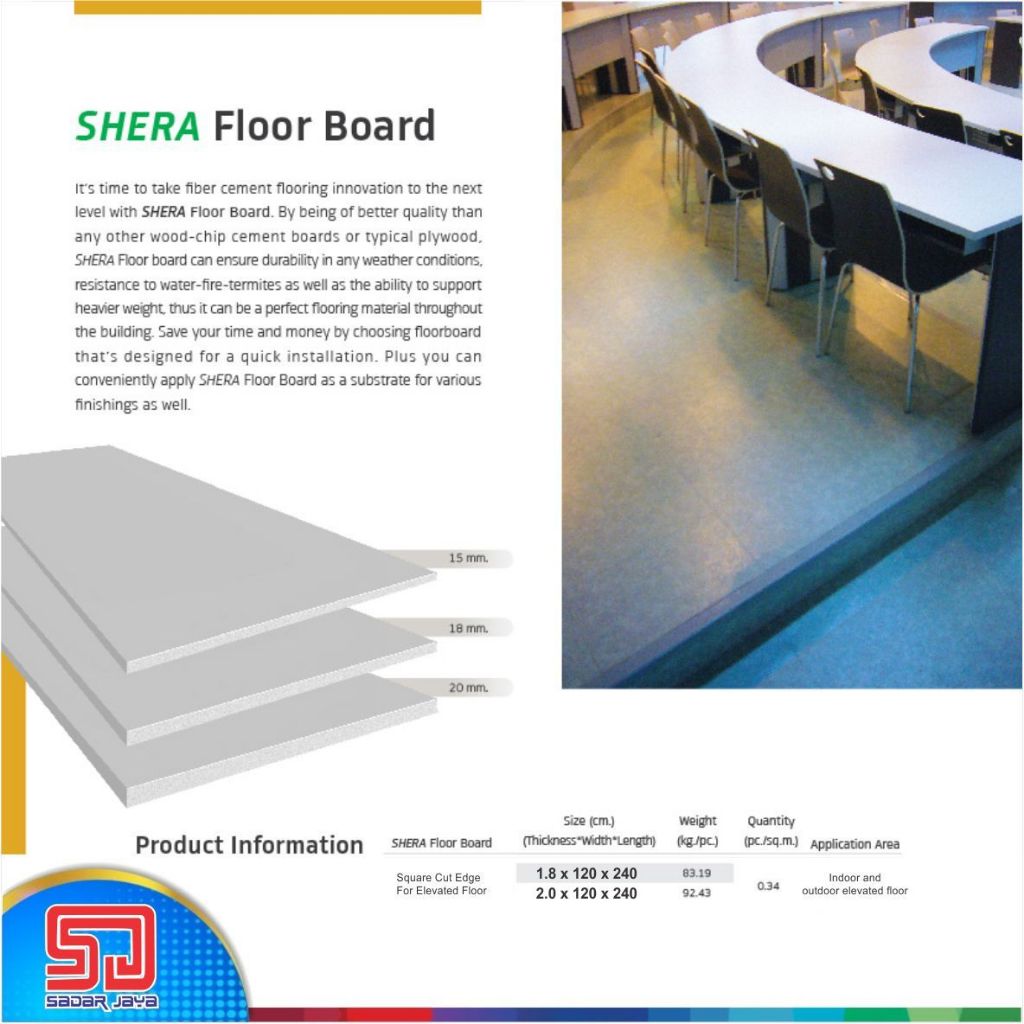 Jual RB SHERA Floor Board Deck (1200 x 2400 mm) Papan Semen Fiber ...
