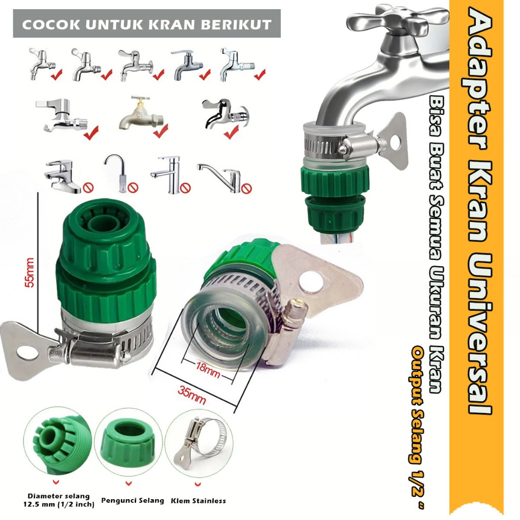 Jual Adaptor Kran Konektor Kran Universal Sambungan Selang Air ...