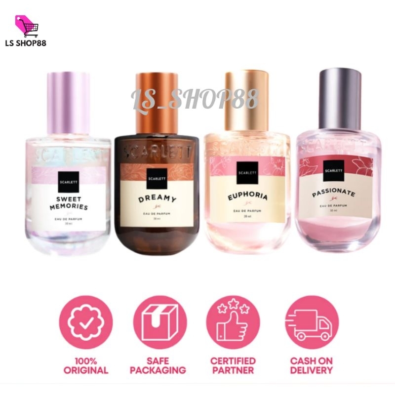 Jual ORIGINAL 100% Scarlett Whitening Eau De Parfum Sweet Memories 30ml ...