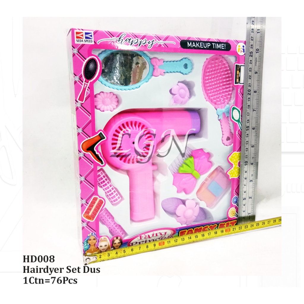 Jual Mainan Anak Make Up Fairy Princess Set Salon Beauty Hairdryer ...