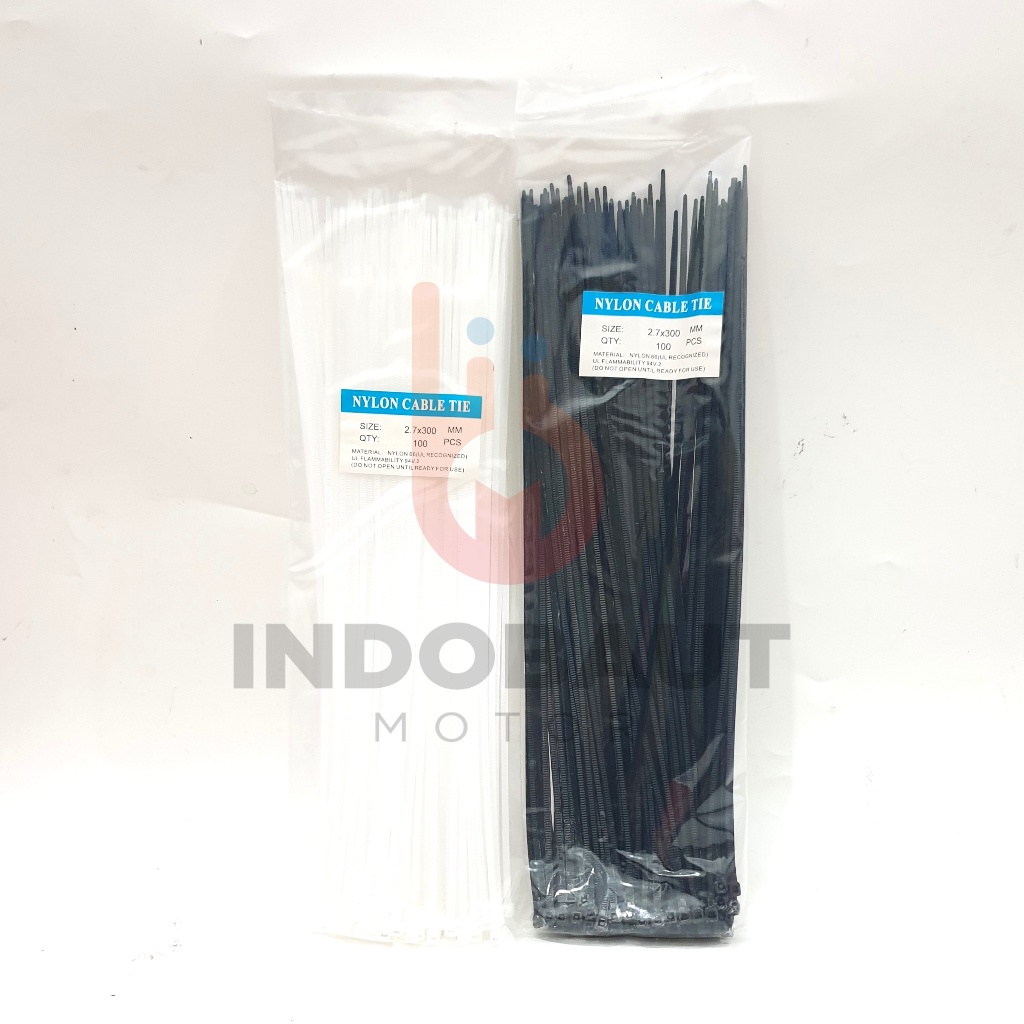 Jual Kabel Tis 2,7 x 300 MM 30CM Hitam Putih Cables Ties Tali Nylon ...