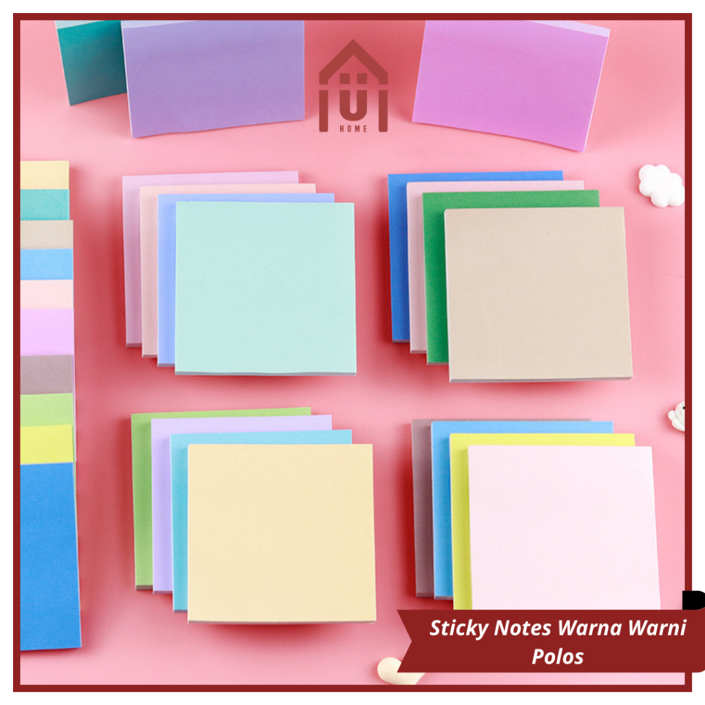 Jual UNISO - STICKY NOTES WARNA WARNI POLOS MEMOPAD TEMPEL PERSEGI ...