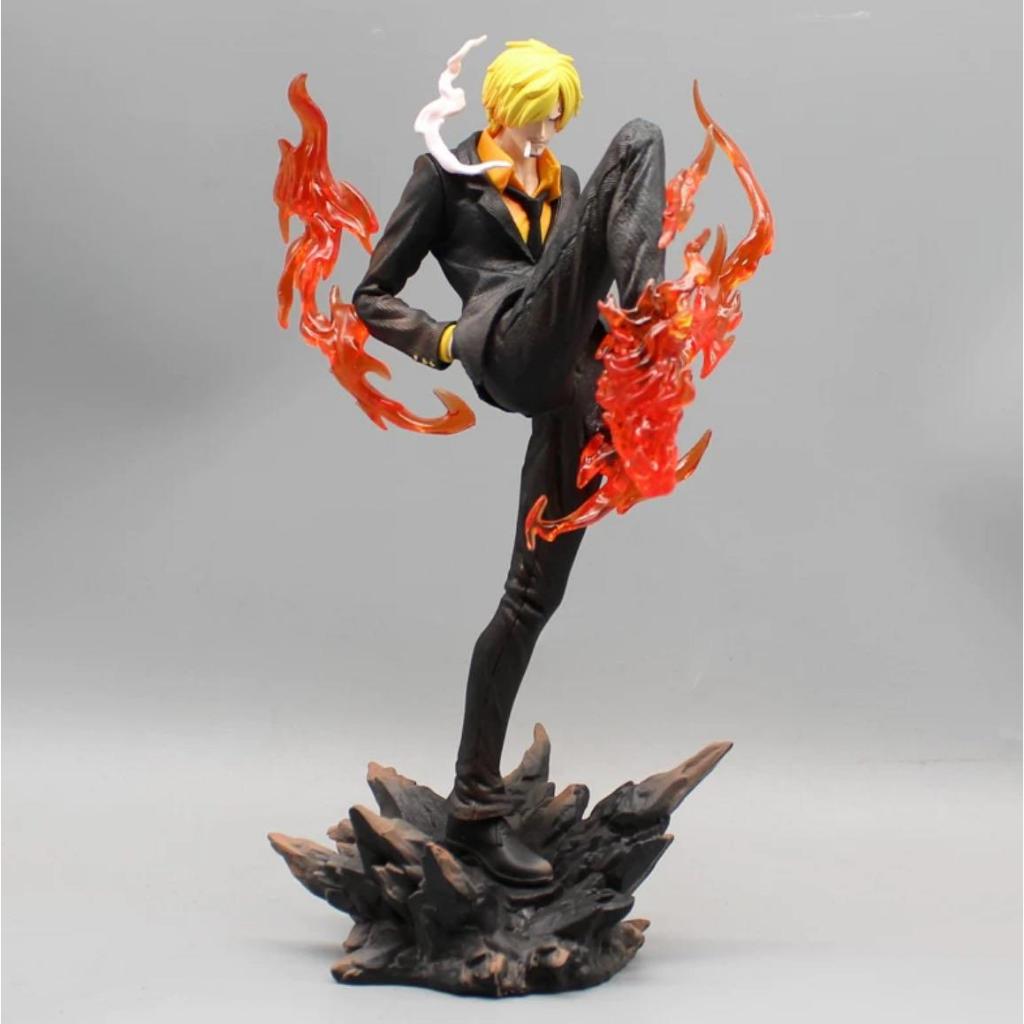 Jual action figure one piece diorama sanji tendangan api baju hitam ...