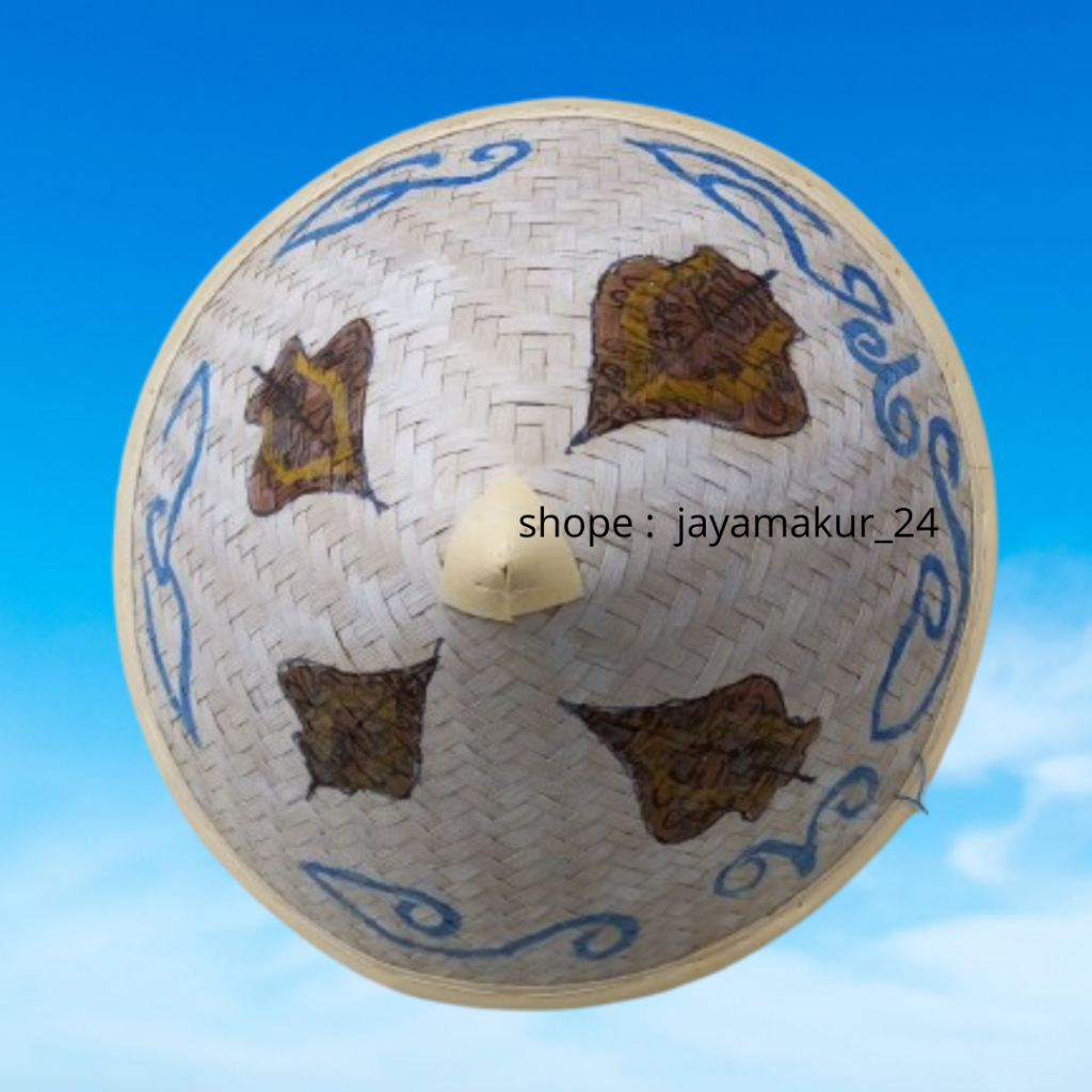 Jual Caping bambu lukis motif tradisional - Caping bambu motif wayang ...