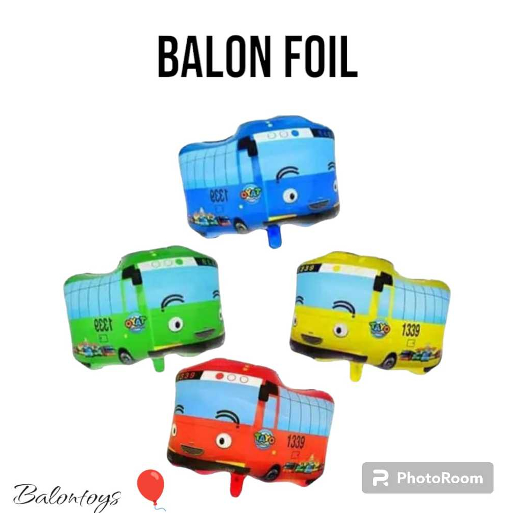 Jual Balon Karakter Kendaraan / Balon Karakter Bus Biru Merah Kuning ...
