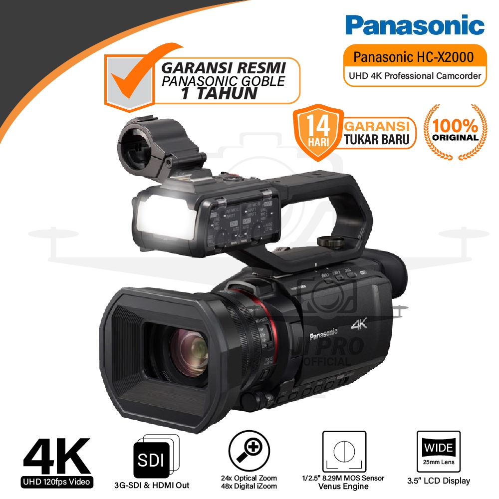 Jual Panasonic HC-X2000 UHD 4K Professional Camcorder HCX2000 Garansi ...