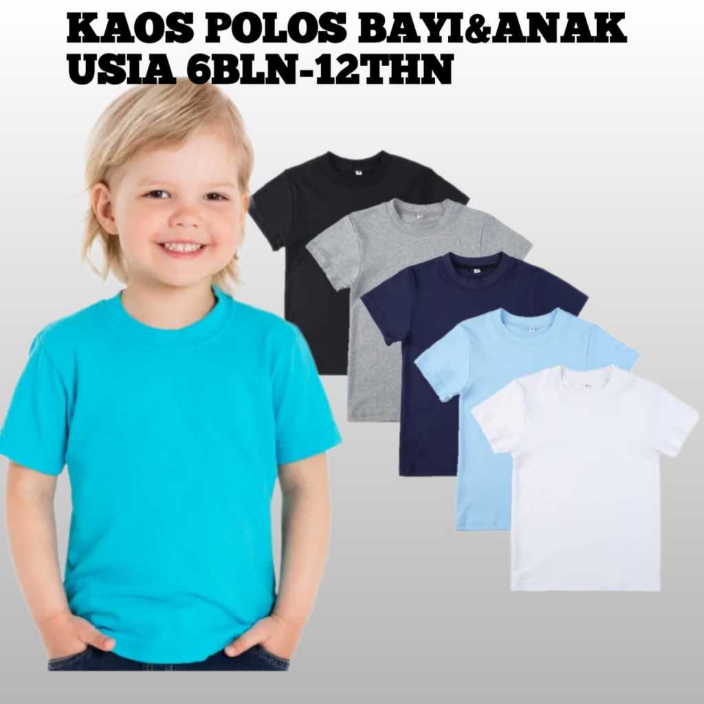 Jual KAOS POLOS ANAK COTTON COMBED 30S PREMIUM KAOS BAYI POLOS | Shopee Indonesia