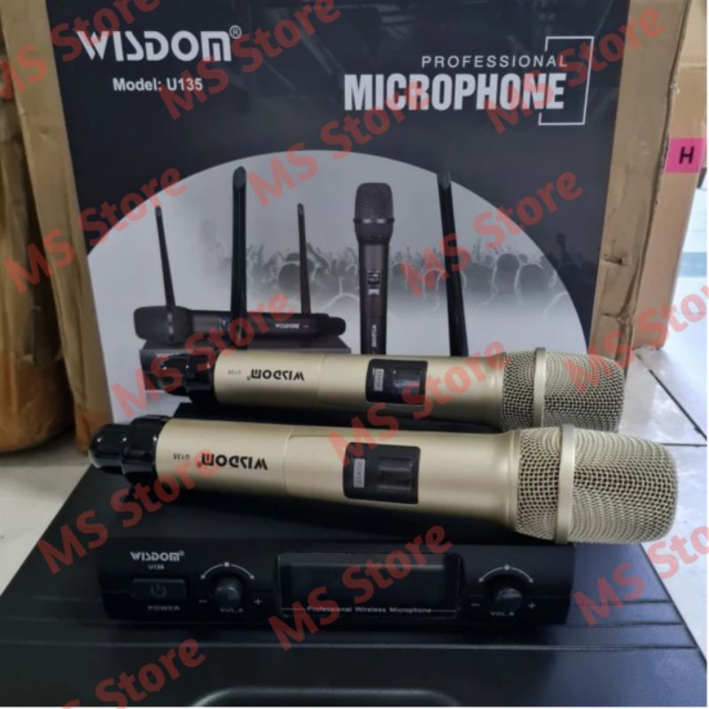 Jual MIC WIRELESS WISDOM U135 2 MIC PEGANG ( ORIGINAL ) | Shopee Indonesia