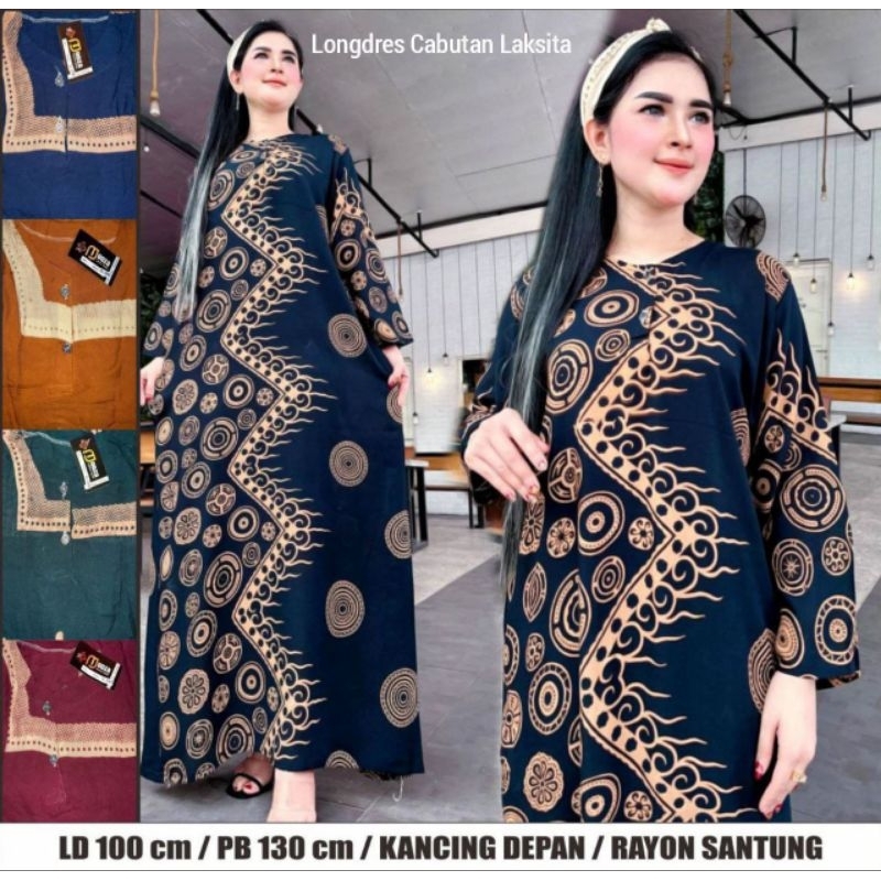 Jual daster batik panjang/longdres/daster lengan panjang kancing depan ...