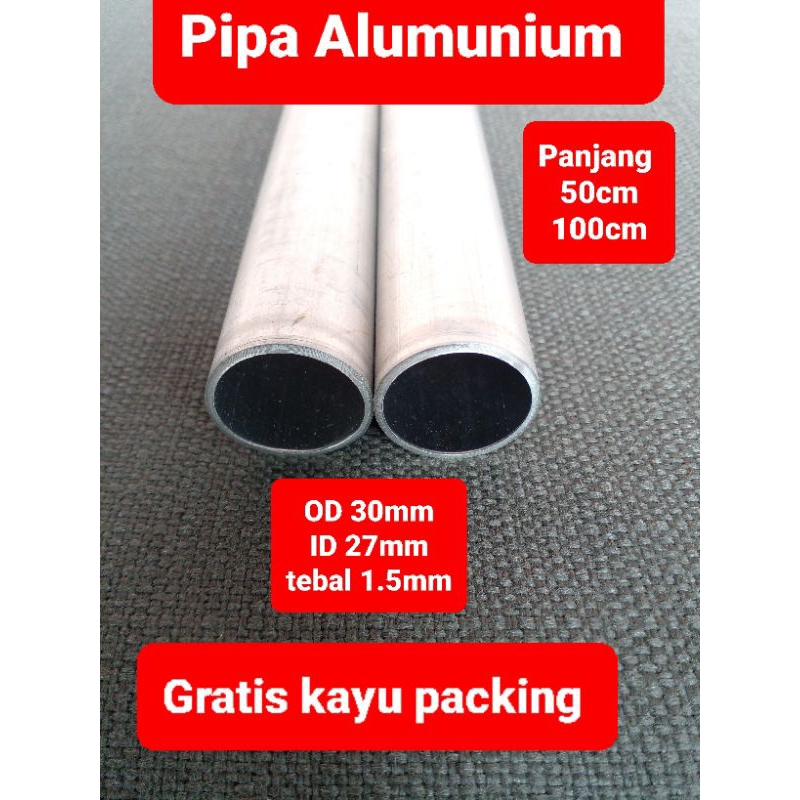 Jual Pipa Alumunium 30mm panjang 50cm 100cm | Shopee Indonesia