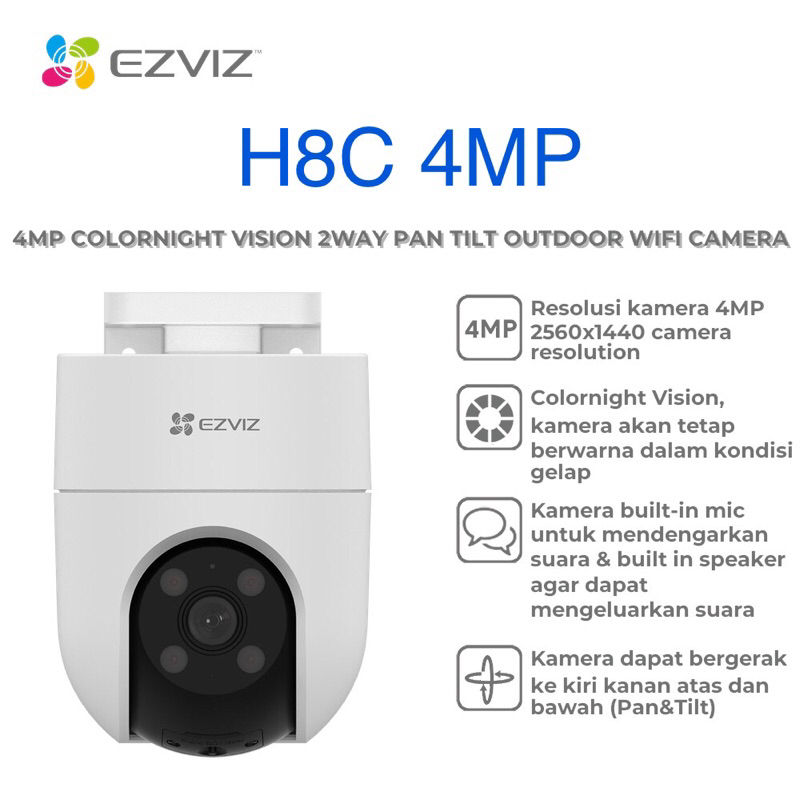 Jual Ezviz H8C 2MP - 4MP 2K+ CCTV Outdoor - Auto Tracking - colour ...