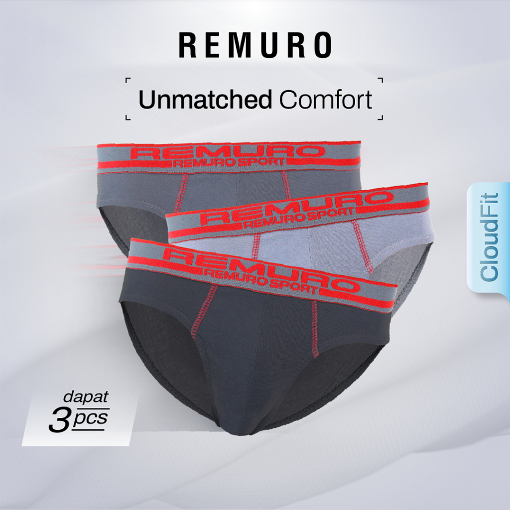 Jual REMURO CloudFit Pro Flame [3 PCS] - Celana Dalam Pria Sport Brief ...
