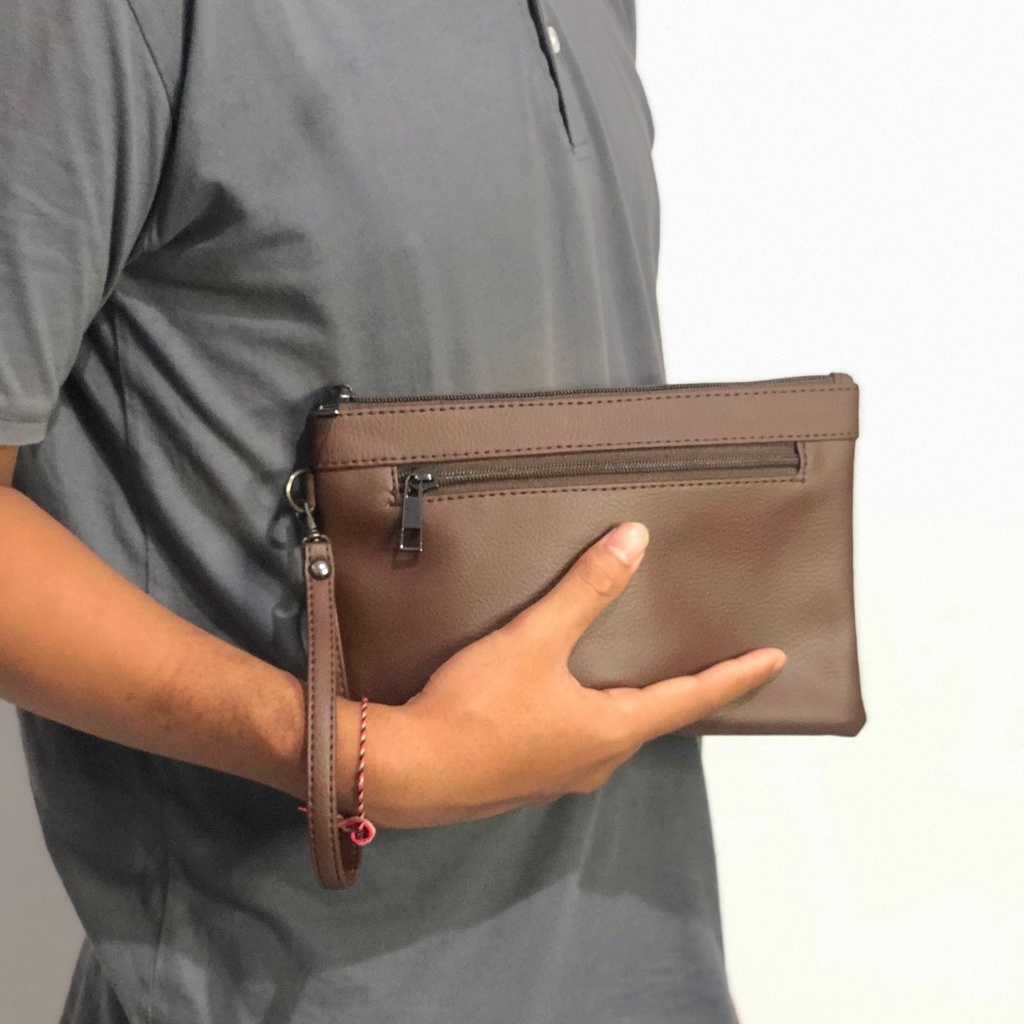 Jual Tas tangan kulit asli-Pouch bag kulit premium murah dan simpel ...