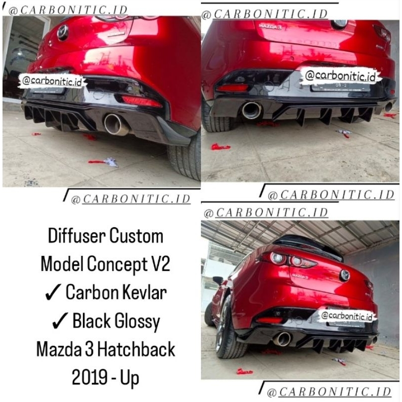 Jual Diffuser Custom Model Concept V2 Mazda 3 Hatchback 2019 - Up ...