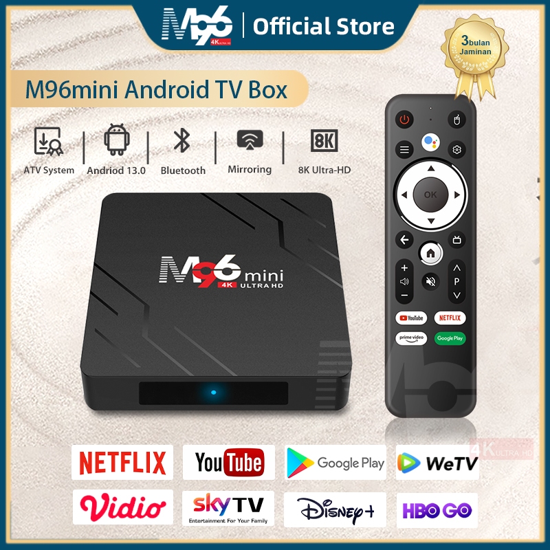 Jual M96 mini tv box android 8K HD Voice remote control Smart tv box ...