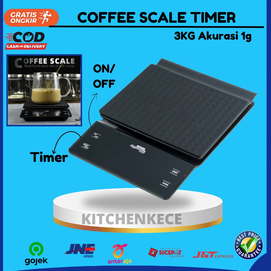 Jual Coffee Scale Timer Timbangan Kopi Dapur Digital Dengan Timer Waktu ...