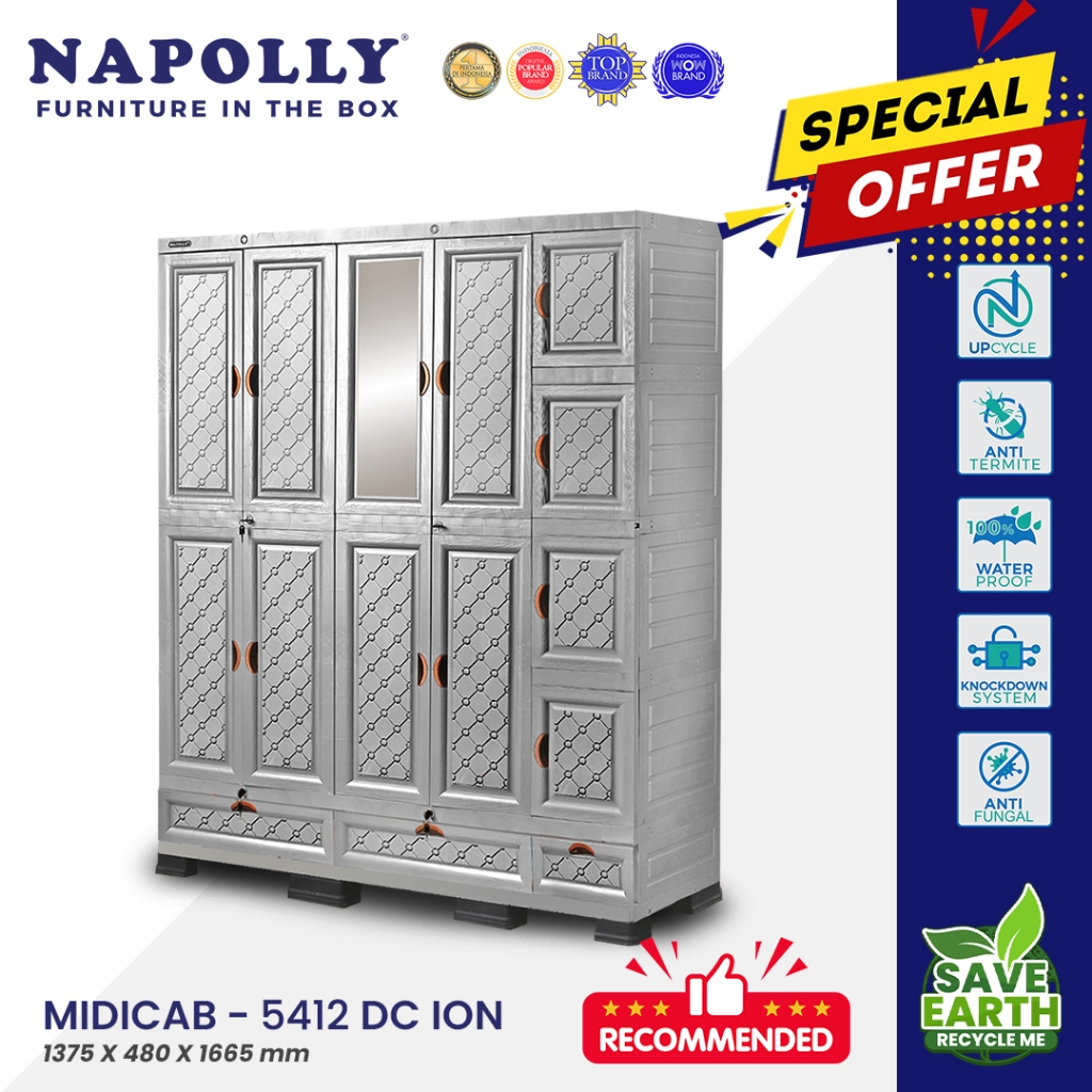 Jual Napolly Medium Cabinet Gantungan + Cermin + Drawer + 5 Tower ...