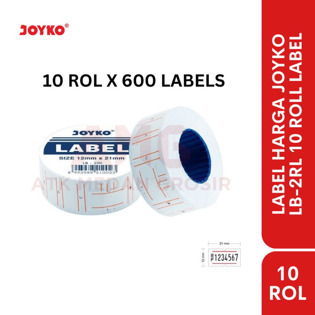 Jual LABEL HARGA JOYKO 1 BARIS ISI 10 ROLL | PRICE LABEL JOYKO LB-2RL ...