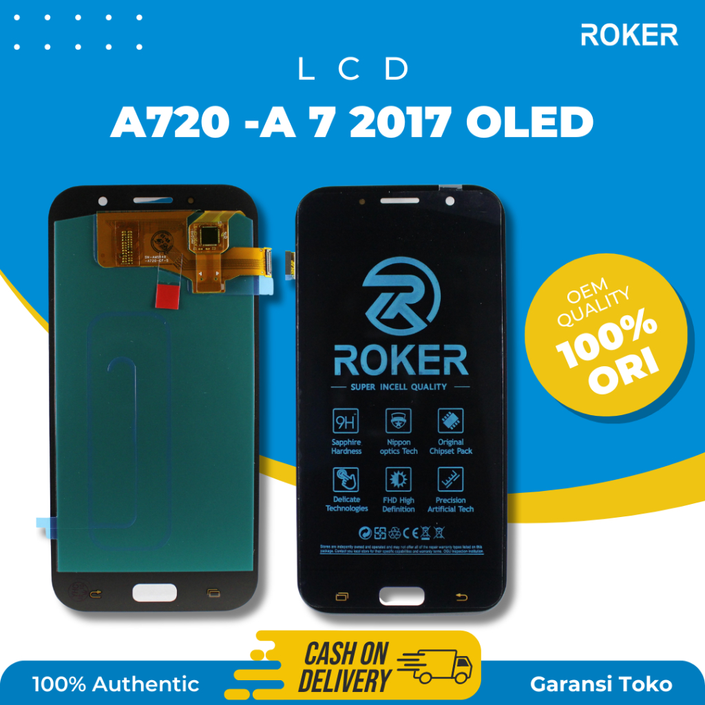 Jual ROKER LCD TOUCHSCREEN SAMSUNG A720 / A7 2017 OLED LCD FULLSET ORIGINAL BY ROKER | Shopee ...