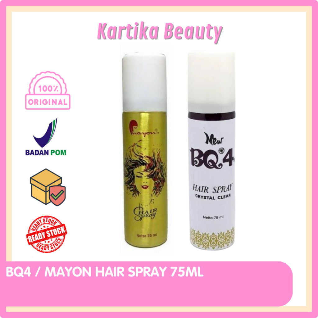 Jual HAIR SPRAY BQ4 MAYON 75 ML BOTOL KALENG AEROSOL KEMASAN TRAVEL ...