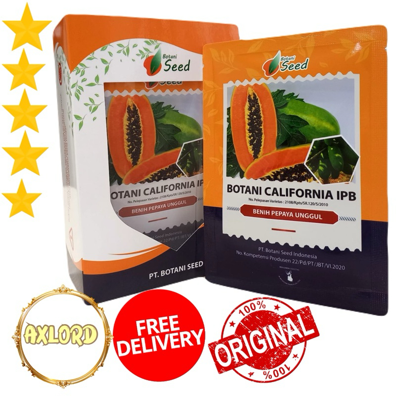 Jual benih bibit pepaya botani california isi 5 gram atau sekitar 250 ...