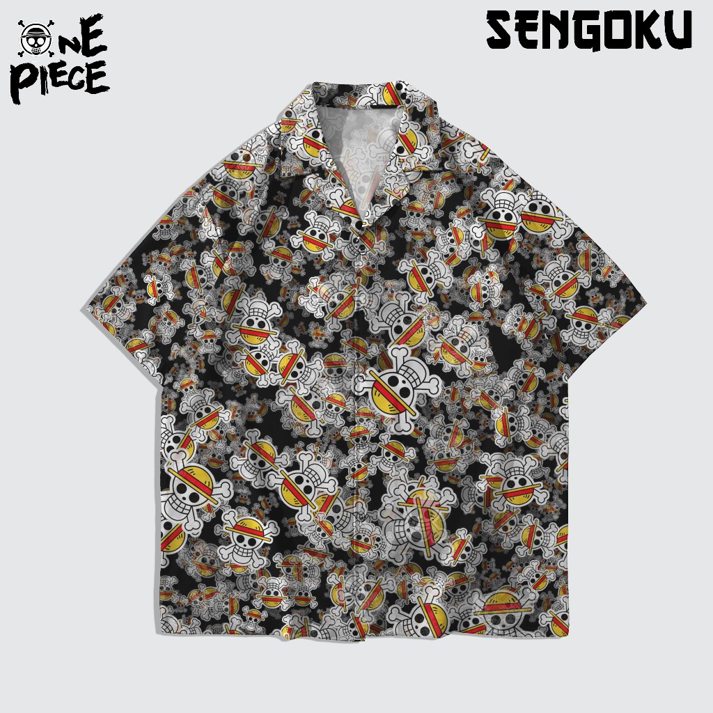 Jual SENGOKU Kemeja Pattern Topi Jerami Style Fashion Print | SG10 ...