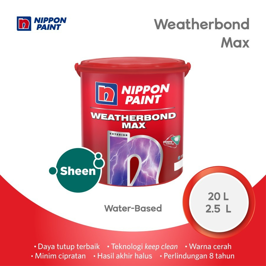 Jual NIPPON CAT TEMBOK WEATHERBOND MAX TINTING - 20L- CAT PREMIUM ...