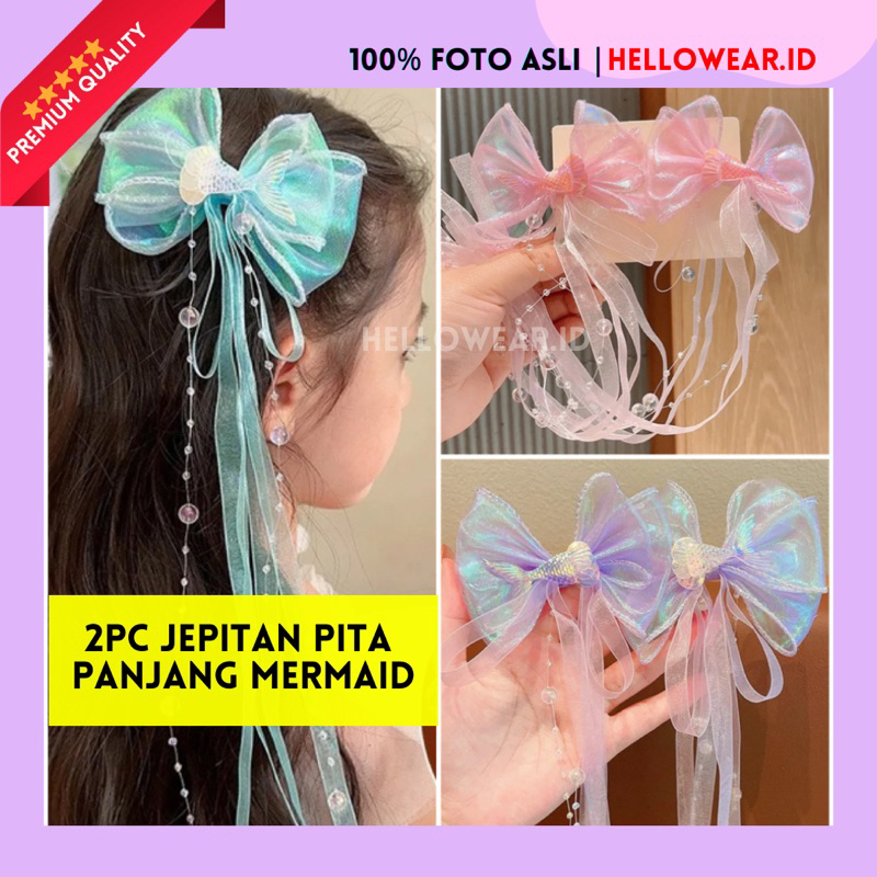 Jual JP Set 2pc JEPITAN PITA PANJANG MERMAID HOLOGRAM Party Birthday ...