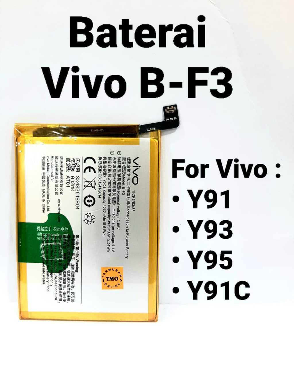 Jual Baterai /Battery Vivo B-F3/ Baterai Vivo Y91/ Y93/ Y95/ Y91C | Shopee Indonesia