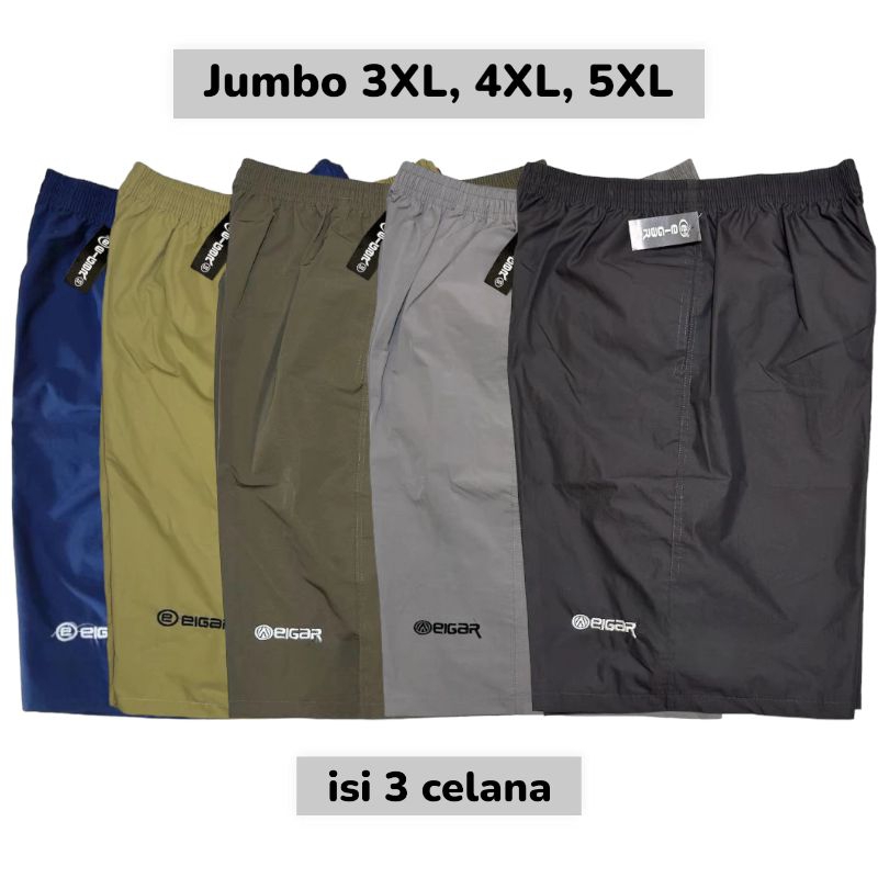 Jual Paket 3 Celana Super Pendek Jumbo Parasut 3XL 4XL 5XL Up to 130 Kg | Shopee Indonesia