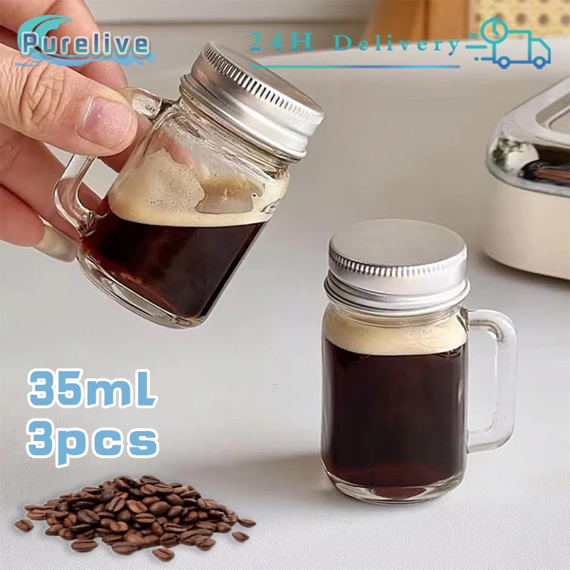 Jual 3Pcs Espresso Shot Mini Mug Espresso Jar Mini Mason Jar Spirits ...