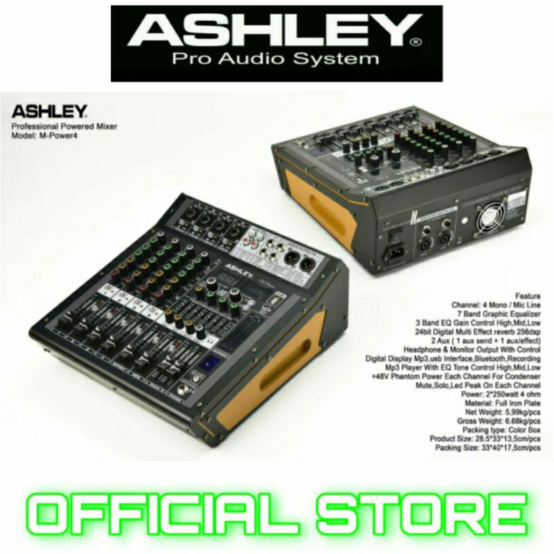 Jual power mixer 4 channel original ashley m power usb bluetooth power ...