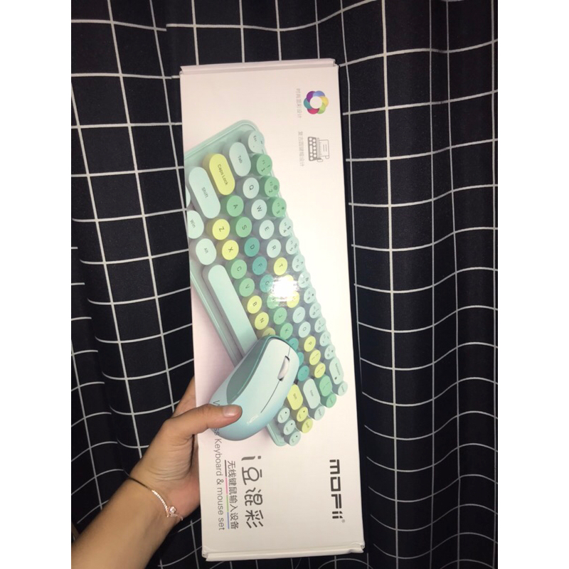 Jual MOFii Keyboard Mouse Wireless Set 2.4G Colorful iDou PINK | Shopee ...