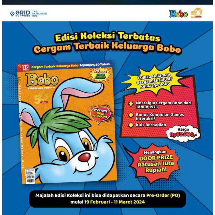 Jual [Ready] Original Majalah Bobo Edisi Koleksi Terbatas 50 Tahun - Majalah Bobo Teman Bermain ...