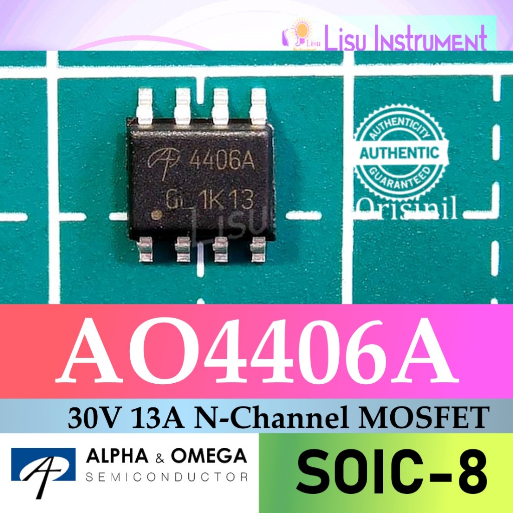 Jual AO4406A 30V 13A N-Channel MOSFET AO4406 4406 4406A SOIC-8 Alpha & Omega ORIGINAL | Shopee ...