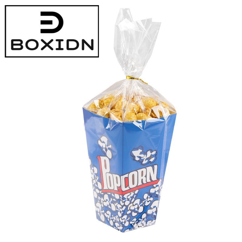 Jual 10PCS Box Popcorn Termasuk Plastik Bungkus 9x9x16 cm Food Grade ...