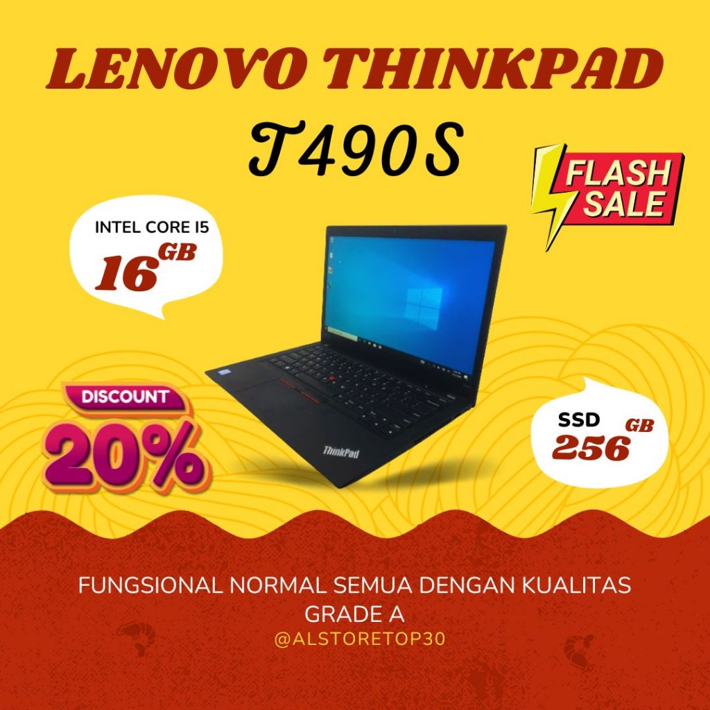 Jual Laptop lenovo thinkpad T490s Ram 16 GB SSD 256 GB touchscreen ...
