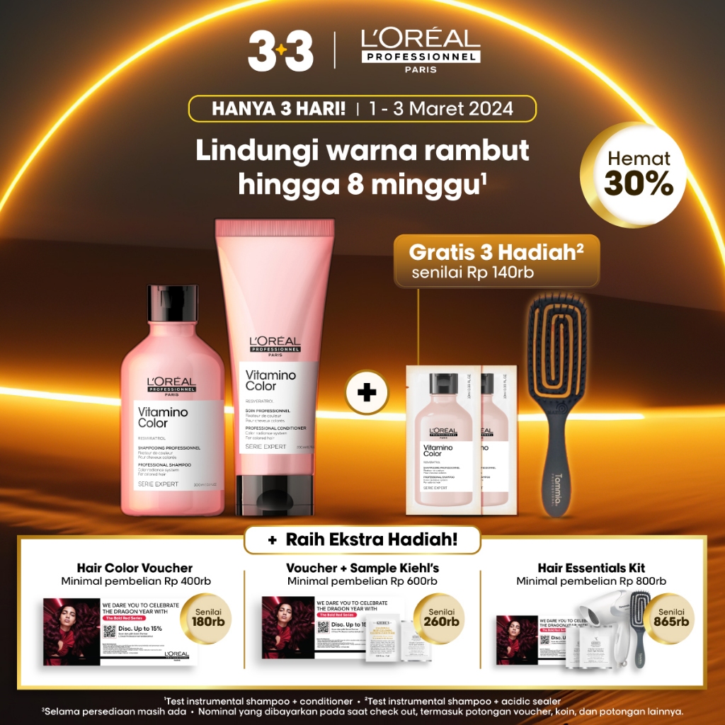 Jual Vitamino Color Shampoo + Conditioner Rambut Berwarna by L'Oreal ...