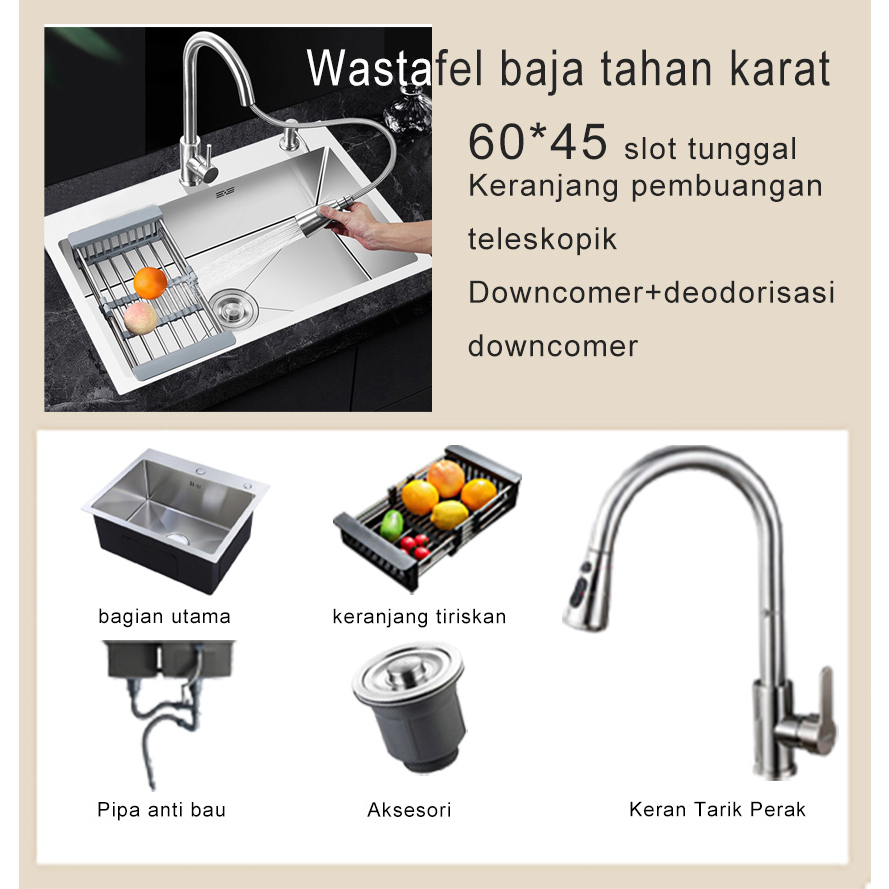 Jual [PROMO]KITCHEN SINK / Bak cuci piring tebal stainless 304 tebal ...