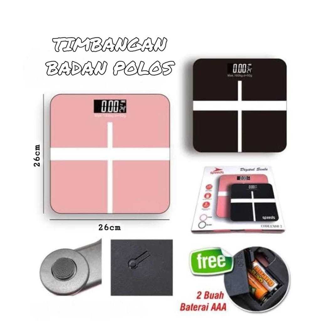 Jual MV Timbangan PLUS Badan Digital Motif Hitam polos - Timbangan ...