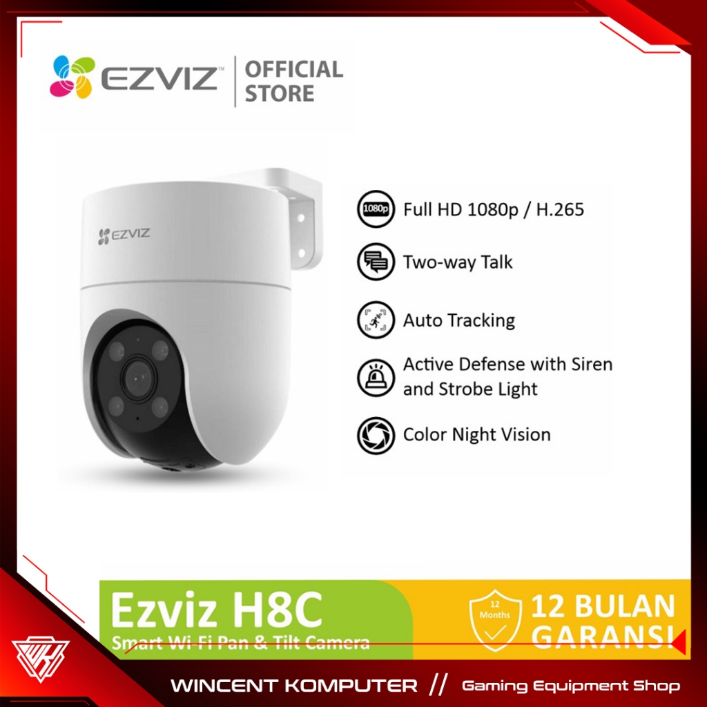 Jual Ezviz H8c Outdoor CCTV Pan & Tilt Wifi IP Camera Auto Tracking ...
