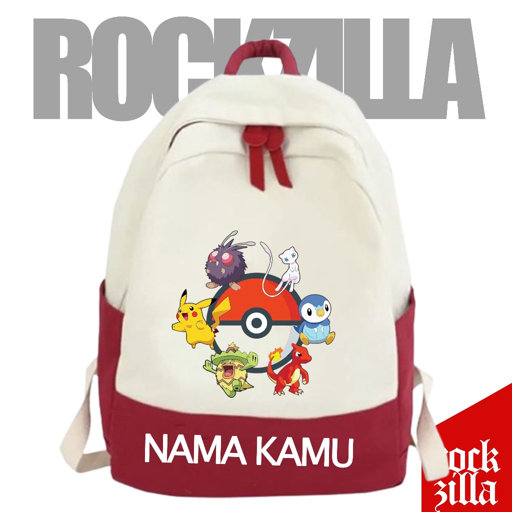 Jual TAS ANAK KEREN ANIME POKEMON PIKACHU BOLA FREE NAMA | Shopee Indonesia