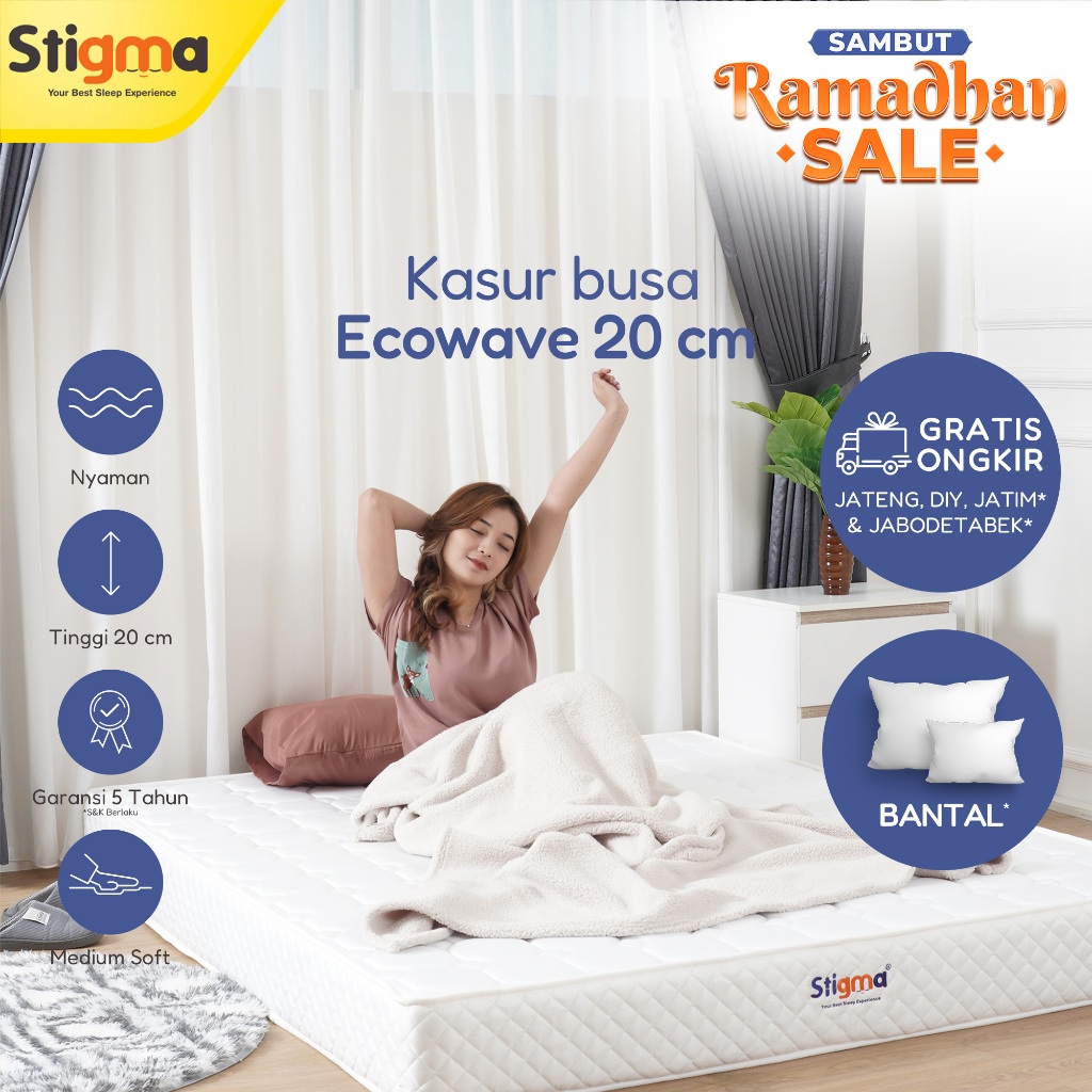 Jual Stigma Kasur Busa Ecowave Mattress 20cm | Shopee Indonesia