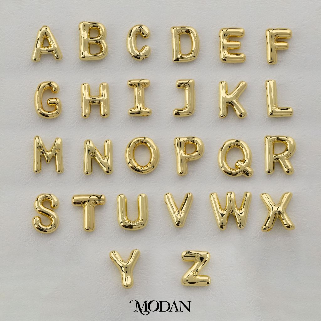 Jual MODAN DIY - Chunky Plain A-Z Initial Alphabet Thick Beads Manik ...